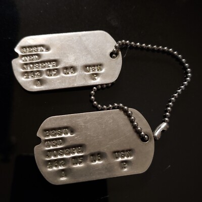 WW2 Era USN Notched Dog Tags Navy Naval Military WWII | eBay