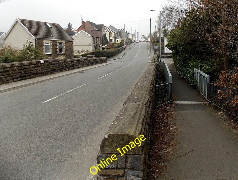 Photo 6x4 Footbridge alongside a road bridge in Bryncoch Neath/Castell ...