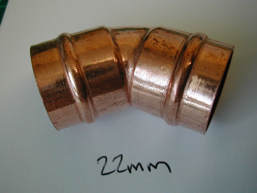 22mm Solder Ring 45 Degree Obtuse Elbow | Capillary Fitting For Copper ...
