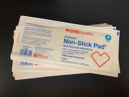 11 Count CVS Health Sterile Non-Stick Pad 3“ X 8“ Absorbs & Protects | eBay