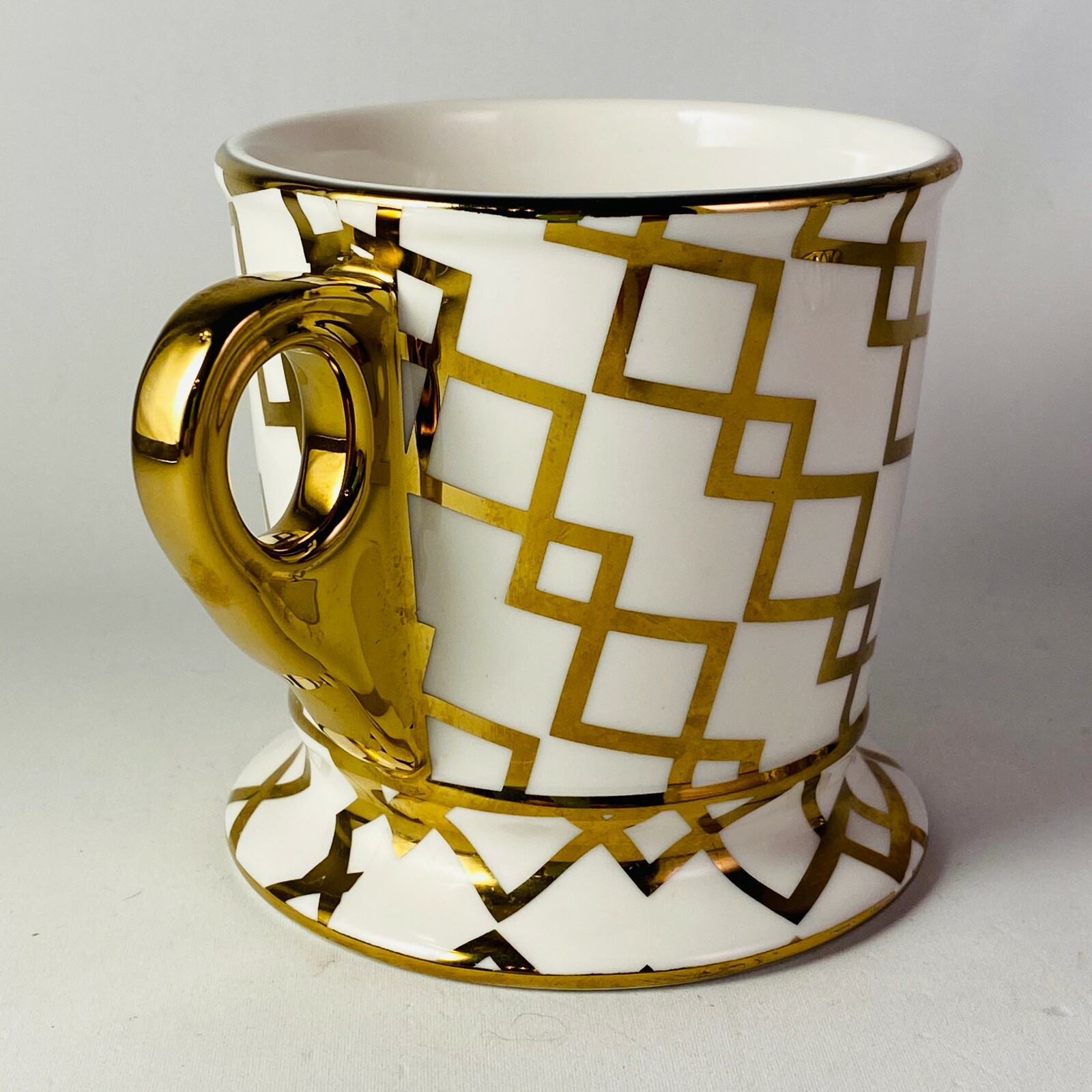 Mary Kay Mug Gold Geometric Design on White Porcelain RARE | eBay