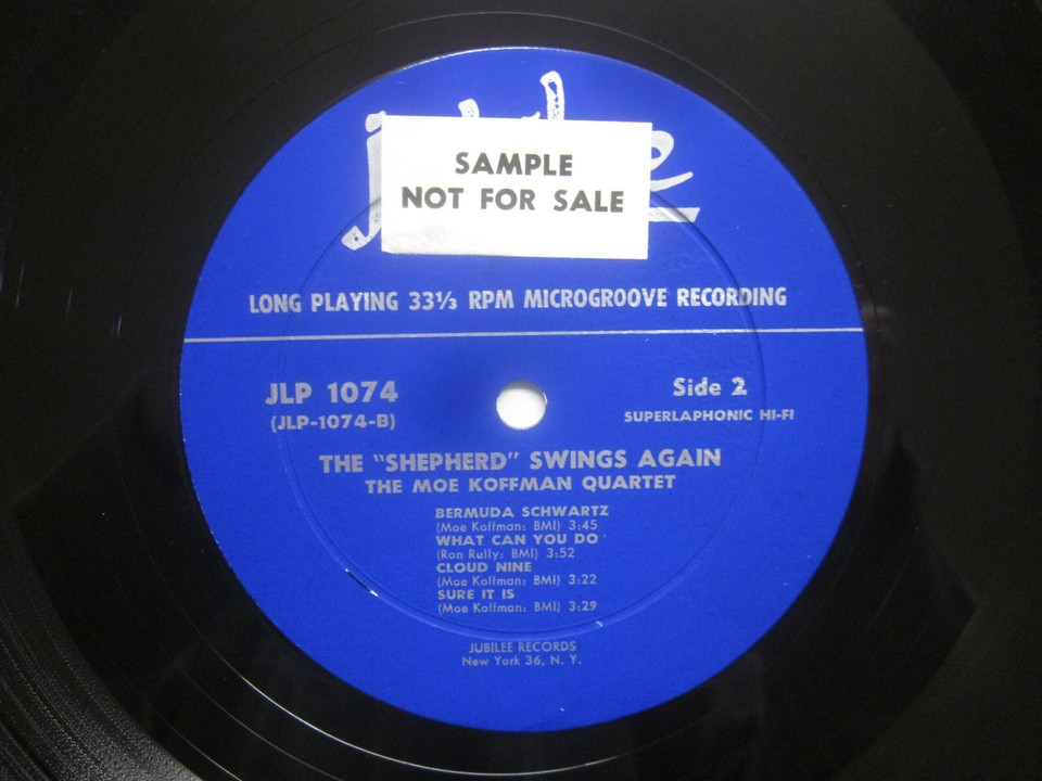 1958 DJ Jazz LP "The Shepherd Swings Again" Moe Koffman blue Jubilee # ...