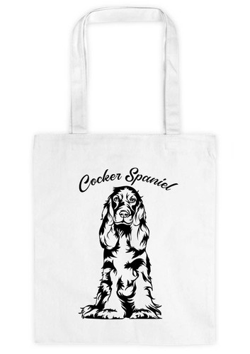 Einkaufstasche Schultertasche Shopper - weiß 38 x 43 cm Canvas - Cocker ...