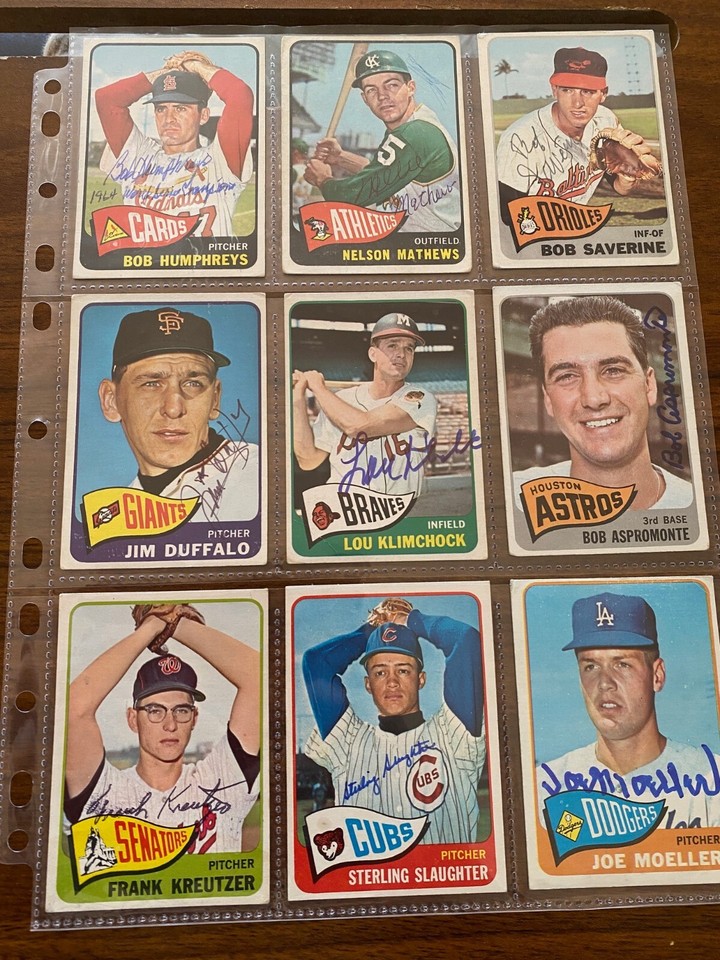 1965 Topps Baseball Autographed Cards (Lot of 27) Hand Signed TTM RARE ...