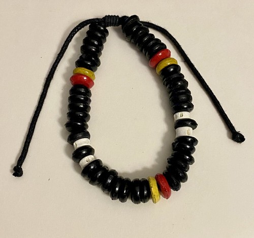 Beaded Adjustable Bracelet Aboriginal Flag Colours Koori Murri NAIDOC ...
