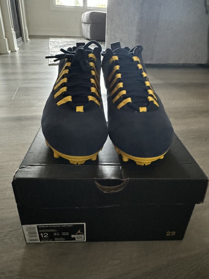 Michigan Wolverines Player Edition Jordan 10 Low Cleats. Brand New Size ...