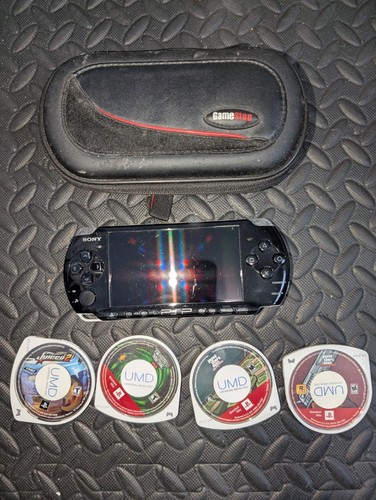 BLACK Sony PSP 3001 System Bundle w/ 4 games + 2GB MC, no Batt or Cords ...