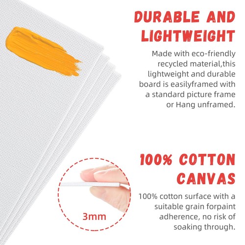 4 Pack Canvas Boards for Painting 12x16 inch Canvas Panels, Gesso ...