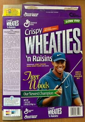 1998 Crispy Wheaties 'n Raisins TIGER WOODS Limited Edition Inaugural ...