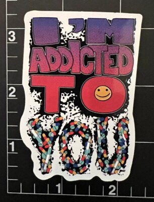 I'M ADDICTED TO YOU smiley face skateboard vinyl sticker decal guitar ...