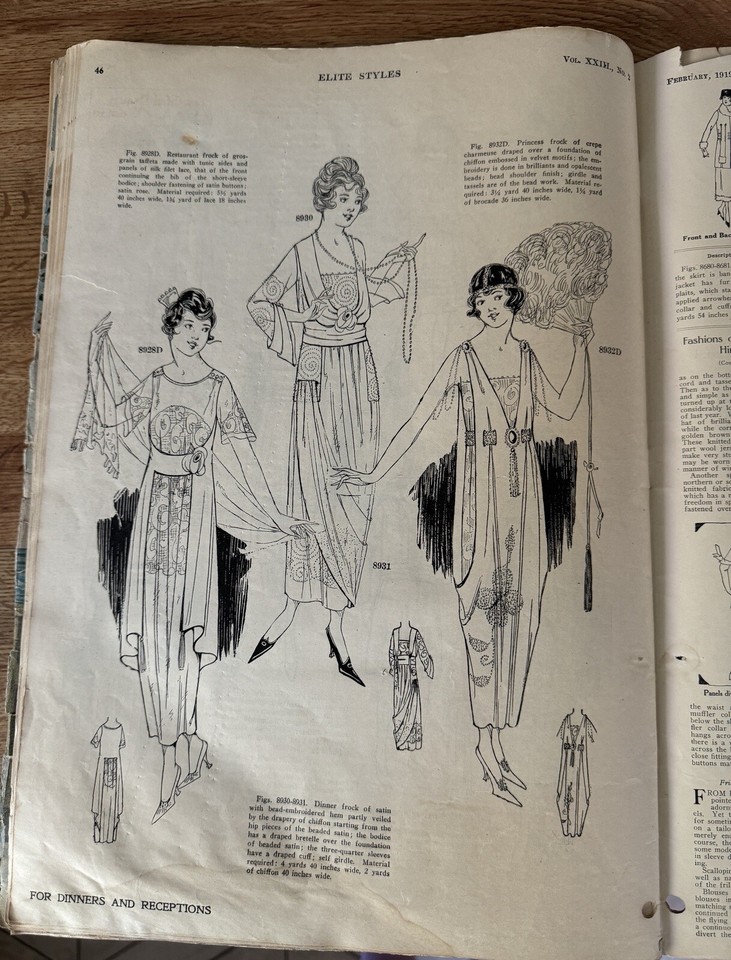 1919 Elite Styles Feb Dressmaker Tailor Fashion Magazine Catalog Ladies ...