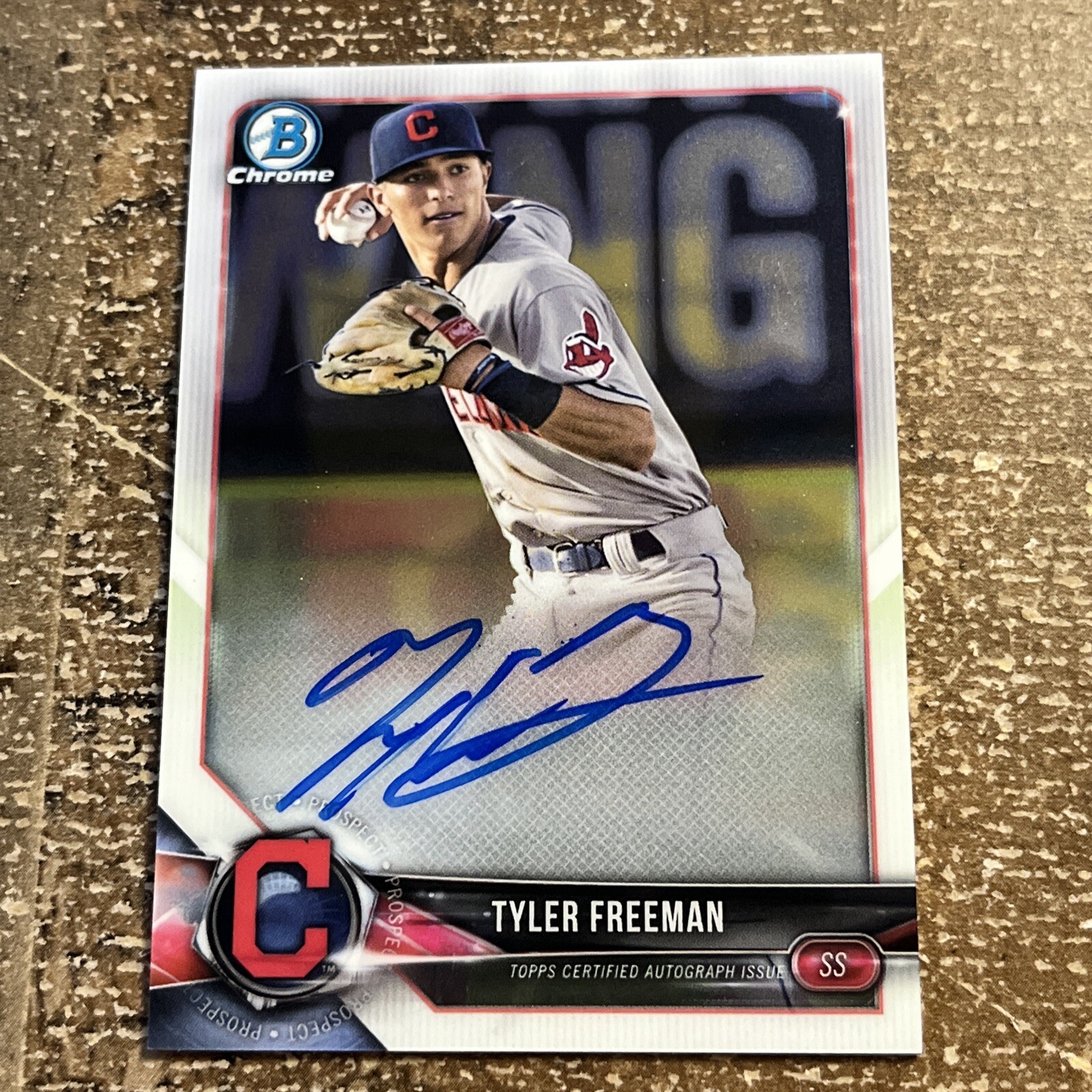 TYLER FREEMAN 2018 Bowman Chrome Rookie Autograph AUTO RC Guardians ...