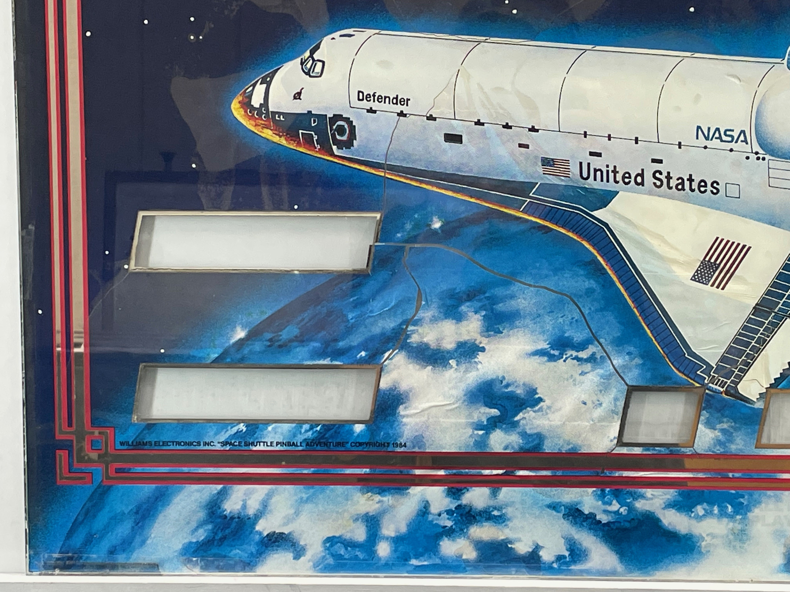 Williams Space Shuttle Pinball Machine Game Backglass ORIGINAL | eBay