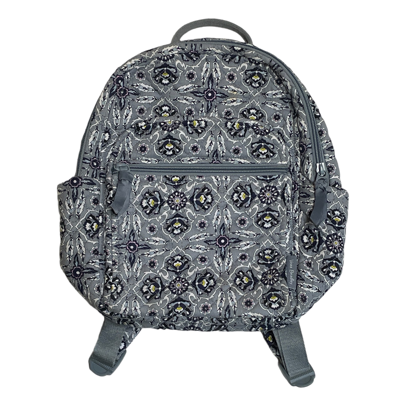 Vera Bradley Gray Blue Quilted Floral Outside Paisley Inside 12x12 ...