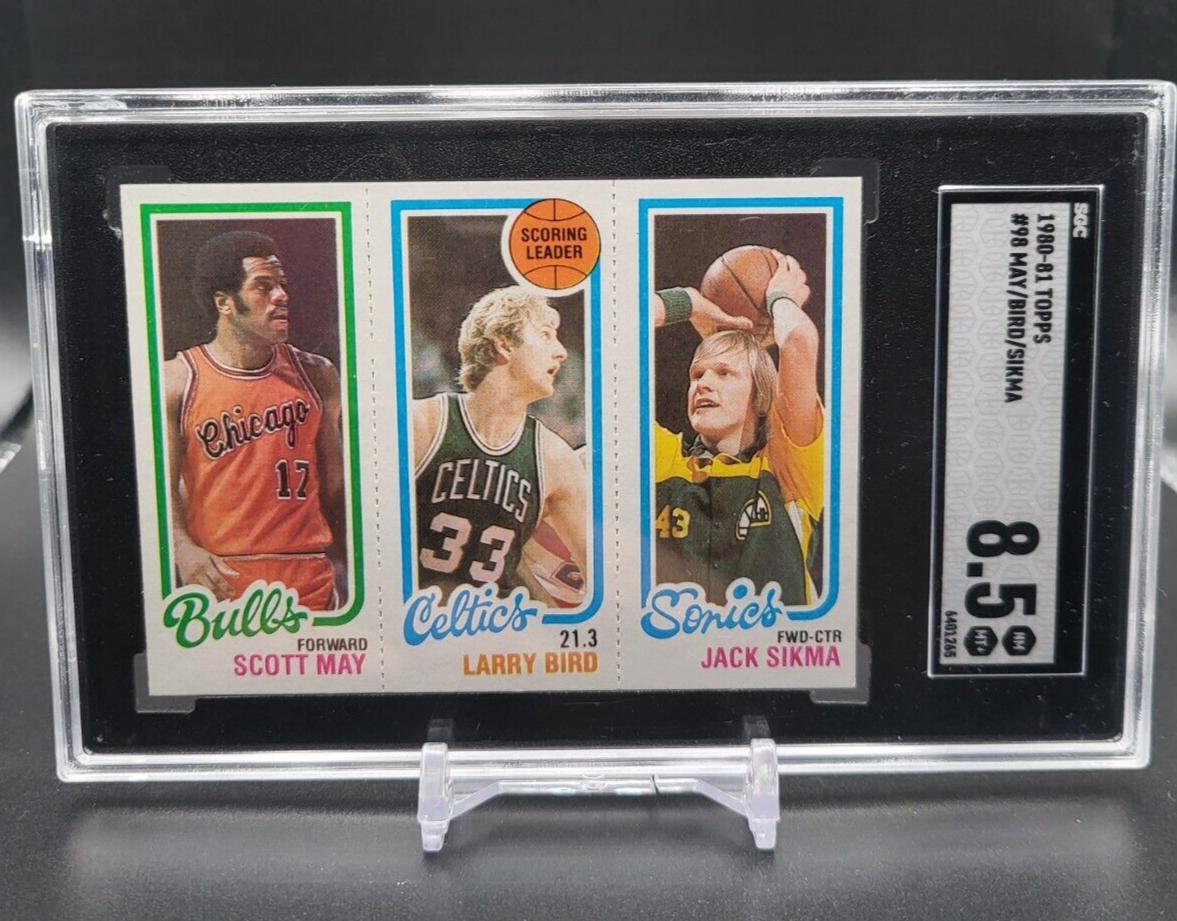 LARRY BIRD SCOTT MAY JACK SIKMA 1980-81 Topps 98 RC Rookie SGC 8.5 HOF ...