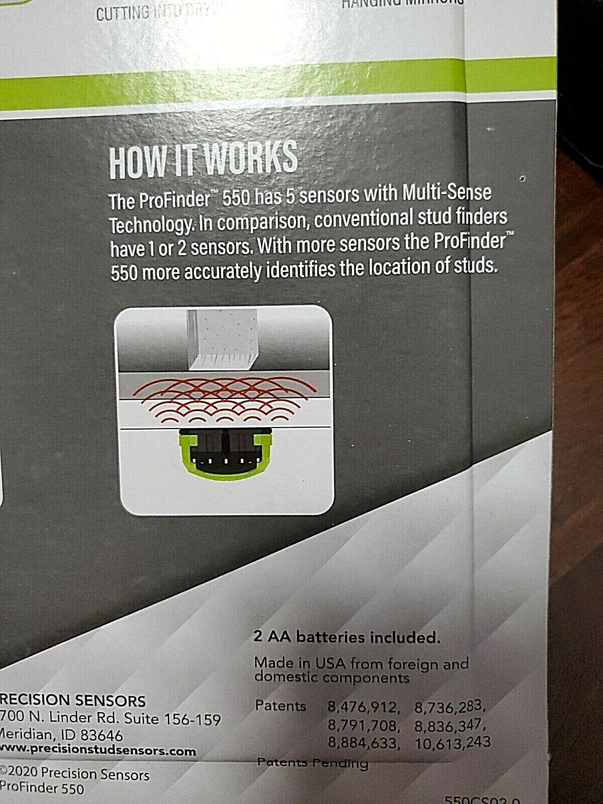 Precision Sensors ProFinder 550 Professional Stud Finder & Magnetic ...
