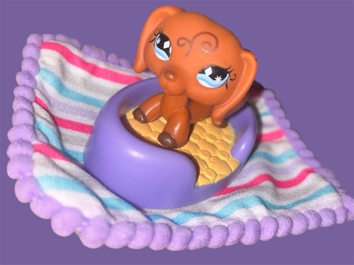LPS #640 LITTLEST PETSHOP ORIGINAL Swirl Brown Dachshund Littlest Pet ...