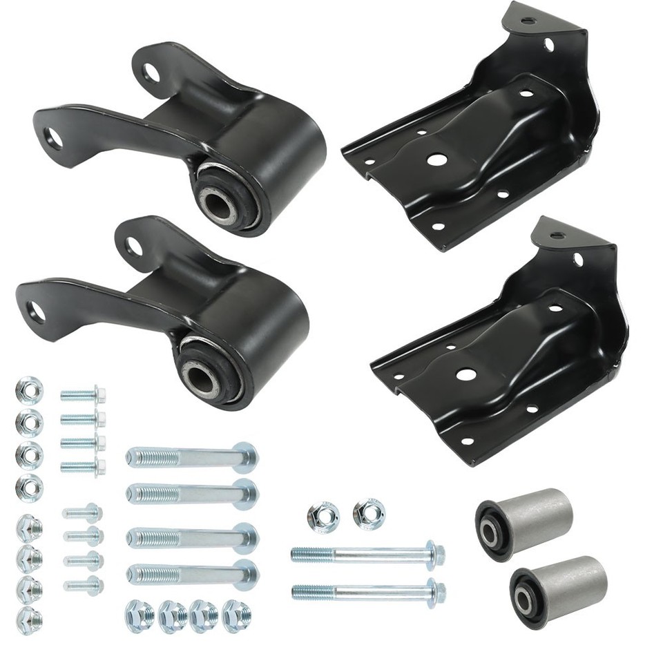 Rear Leaf Spring Hanger Bracket and Shackle Kit For Chevy Silverado GMC ...