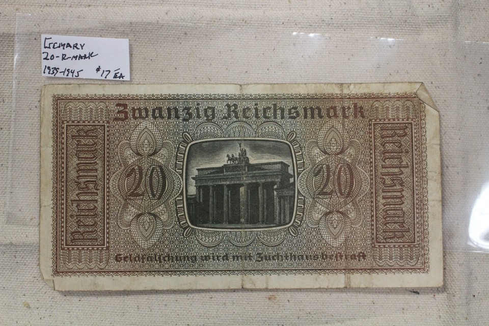 1939-45 20 Reichsmark Banknote - Single Circulated WWII Era Note | eBay