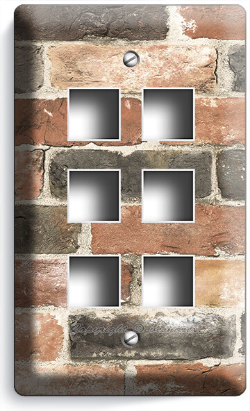 RUSTIC RECLAIMED EXPOSED BRICK WALL LIGHT SWITCH OUTLET PLATE ROOM HOME ...