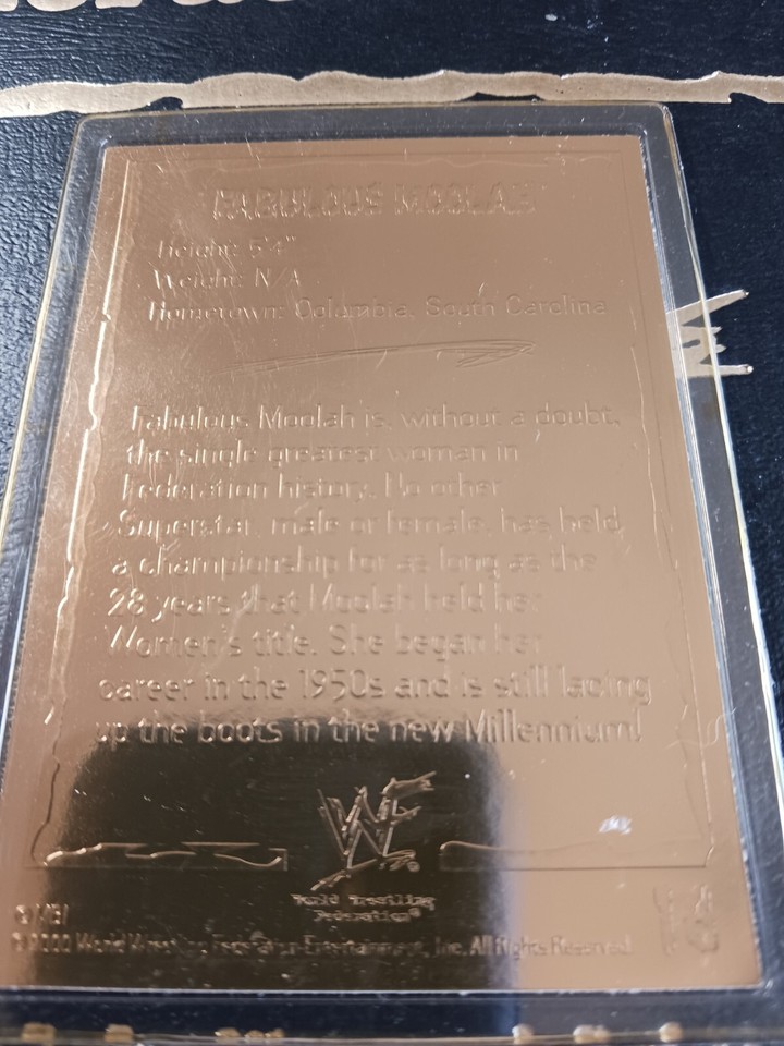 Fabulous Moolah year 2000 Danbury Mint WWF 22kt gold wrestling ...