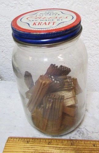 Vintage Kraft Cheese jar, no label, old graphic on lid, filled w/ old ...