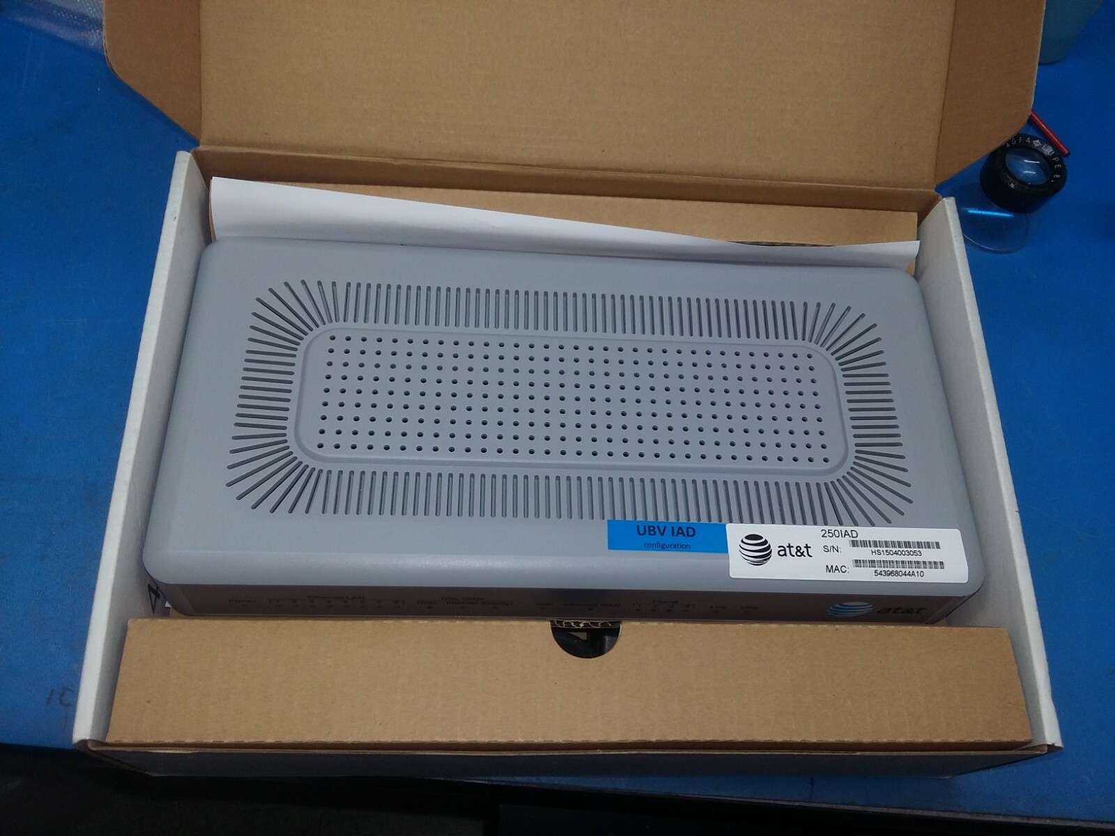 AT&T Broadband Wifi Modem Internet Router 250IAD Model 250 AE 12 VDC 3A ...