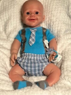 Realistic!! 5+ lb. "Benji" squeezable full platinum silicone reborn ...