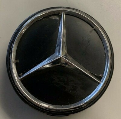 MERCEDES OEM CENTER HUB CAP BLACK AND CHROME A0004000900 | eBay