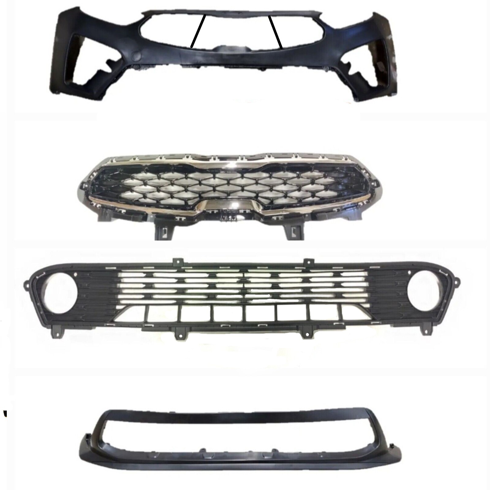Only Pick Up/ For 2019-2021 FORTE FRONT BUMPER SET COMPLETE GRILLS ...