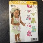 New Look A6578 Sz 1/2 - 4 Toddlers' Dress & Hair Kerchief Applique ...
