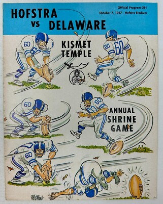 1967 Hofstra University Pride Delaware Fightin' Blue Hens Football Game ...