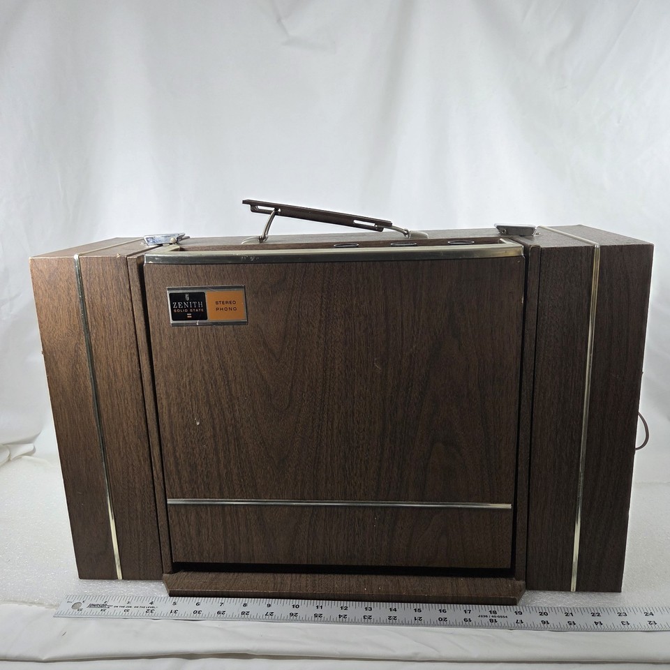 Vintage ZENITH Portable Turntable Record Player w Speakers Parts | eBay