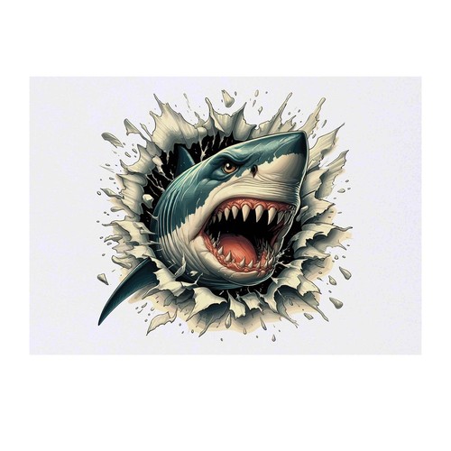 'Angry Shark Breakout' Temporary Tattoos / Transfers (TO00095769) | eBay UK