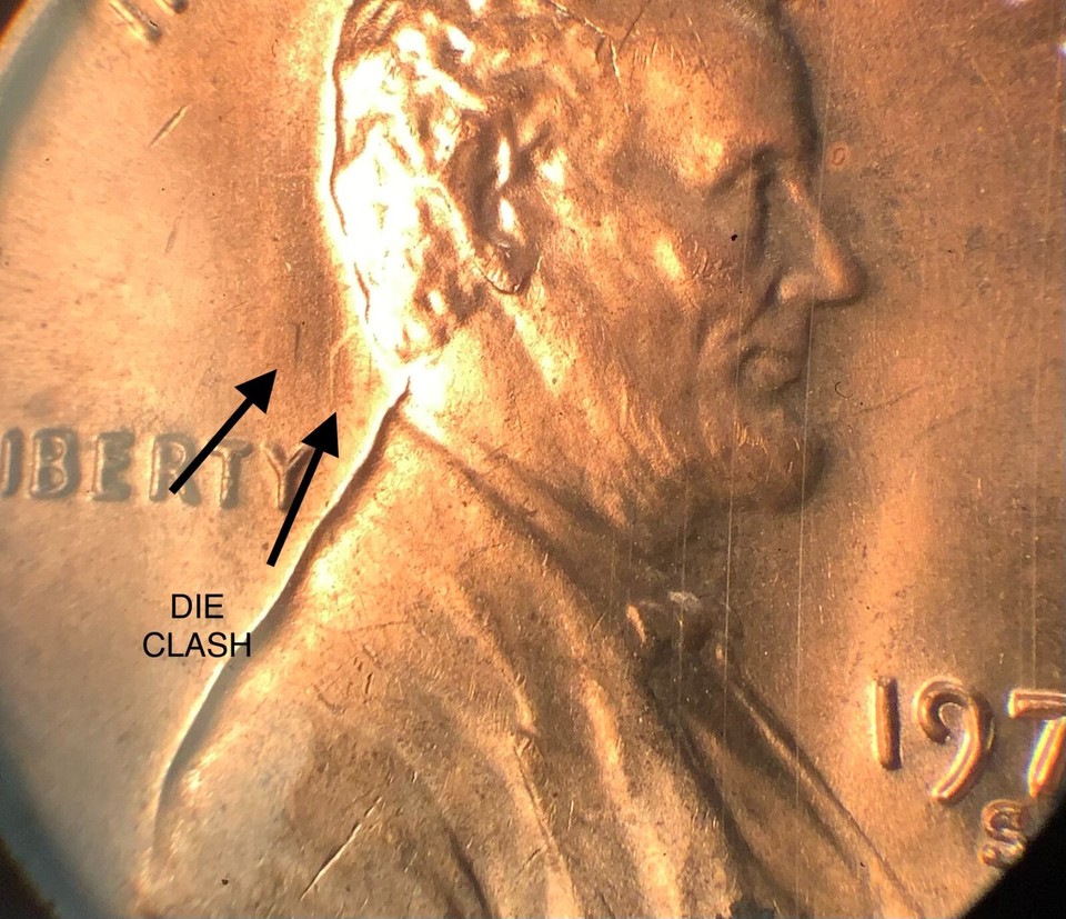1970 S Large Date Lincoln Cent-"THE BATMAN"-(Die Gouge-Die Clash)-AU ...