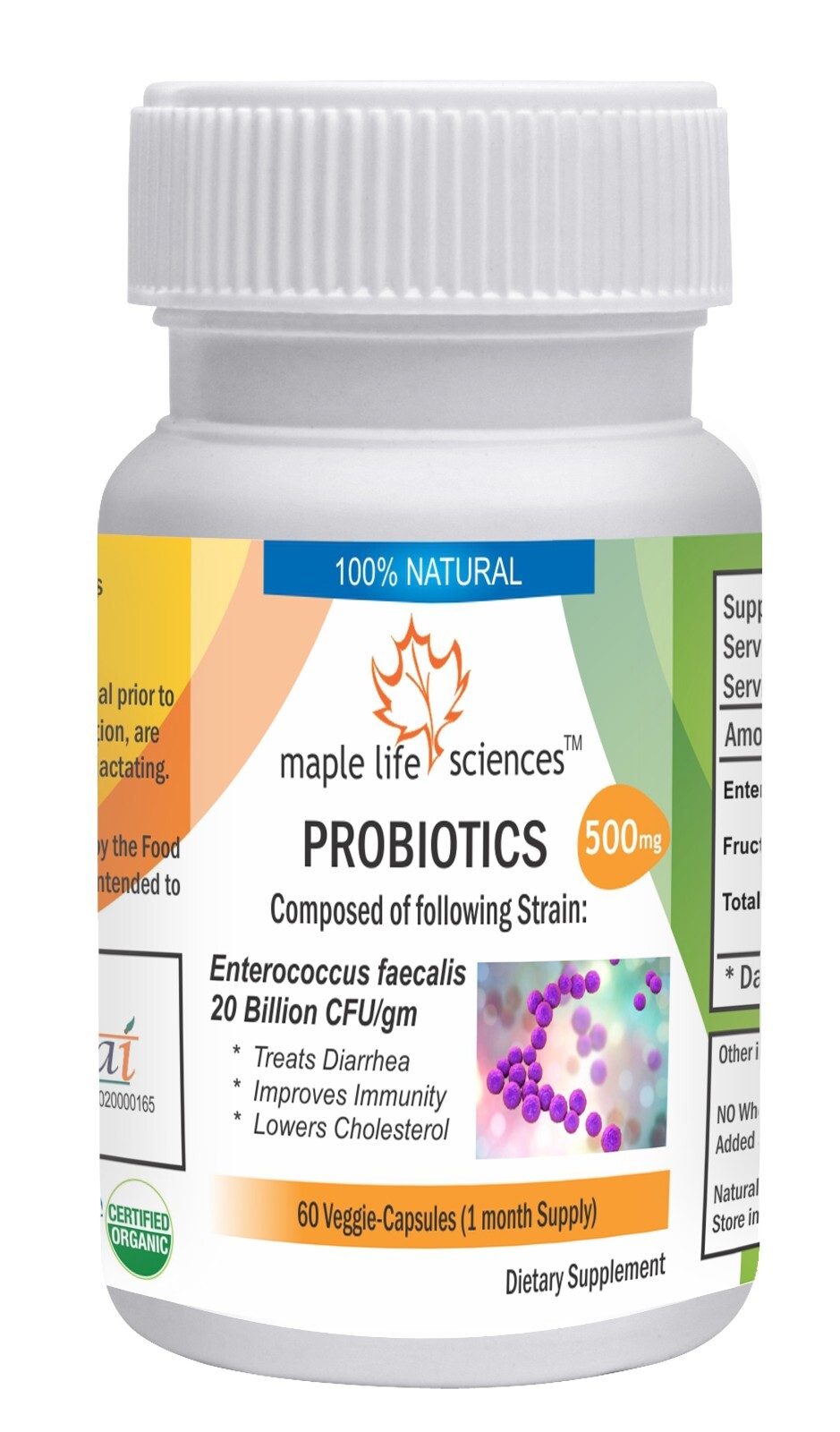 Probiotic blend of Enterococcus Faecalis 20 Billion CFU/GRAM Capsules ...