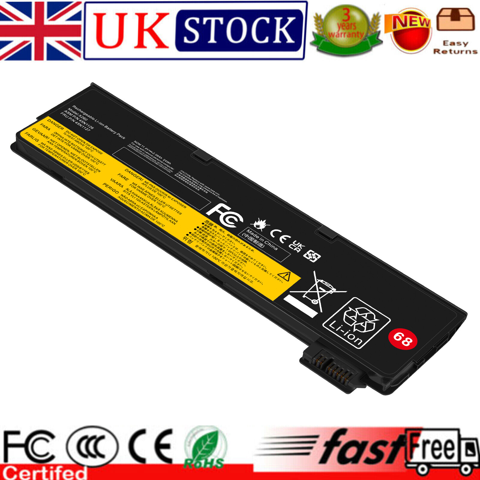 45N1126 Battery For Lenovo Thinkpad L450 L460 L470 T440s T450s T460P ...