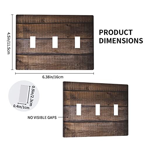 Rustic Wood Texture Triple Toggle Wall Plate Cover Decorative Funny ...