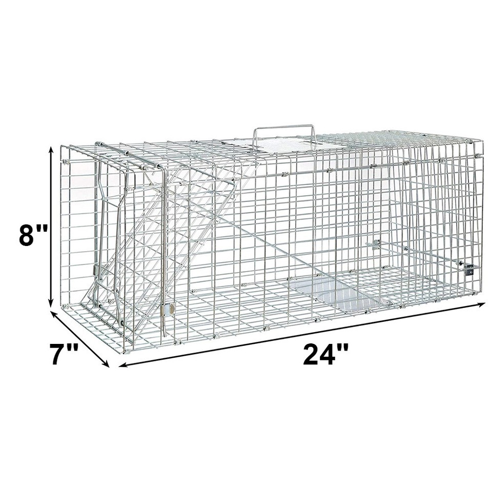 Humane Animal Trap Cage Live Rodent Control Skunk Rabbit Opossuml ...