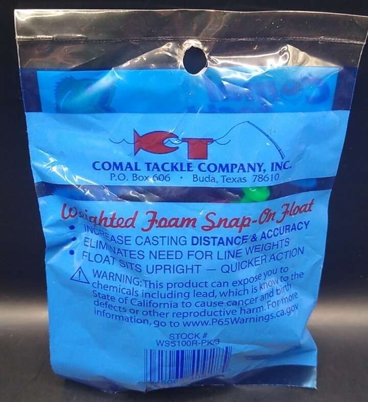 Comal Tackle 1” Weighted Foam Snap-On Float, Qty 3, Orange | eBay