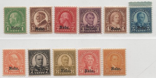 1929 US SC 669-679 Nebraska Overprint Set of 11 - MNH Mint F/VF-VF | eBay