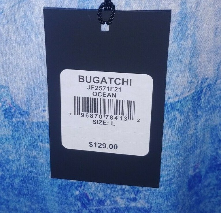 Bugatchi - Size Large - Men's Soft Finish Trim Sailboat Ocean Printed ...