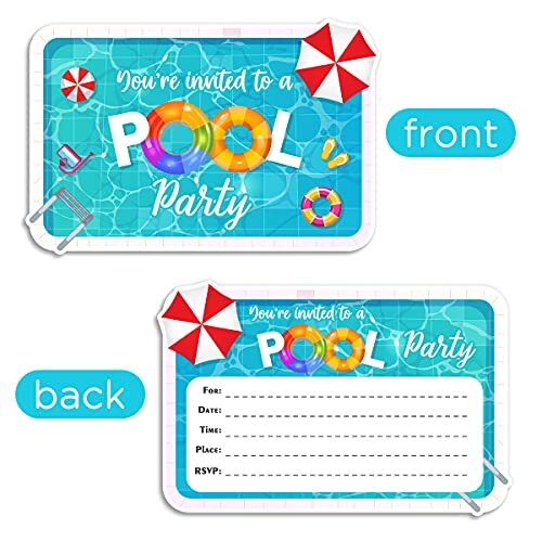 Pool Party Summertime Invitations 30 Count with Envelopes - Kids ...