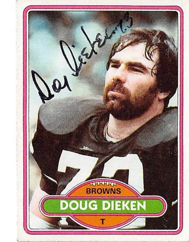Doug Dieken autographed football card (Cleveland Browns) 1980 Topps ...
