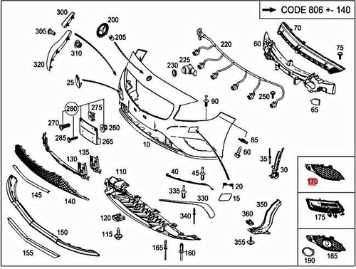 Genuine MERCEDES W176 A-CLASS W176 Cover bumper area 1768851422 | eBay