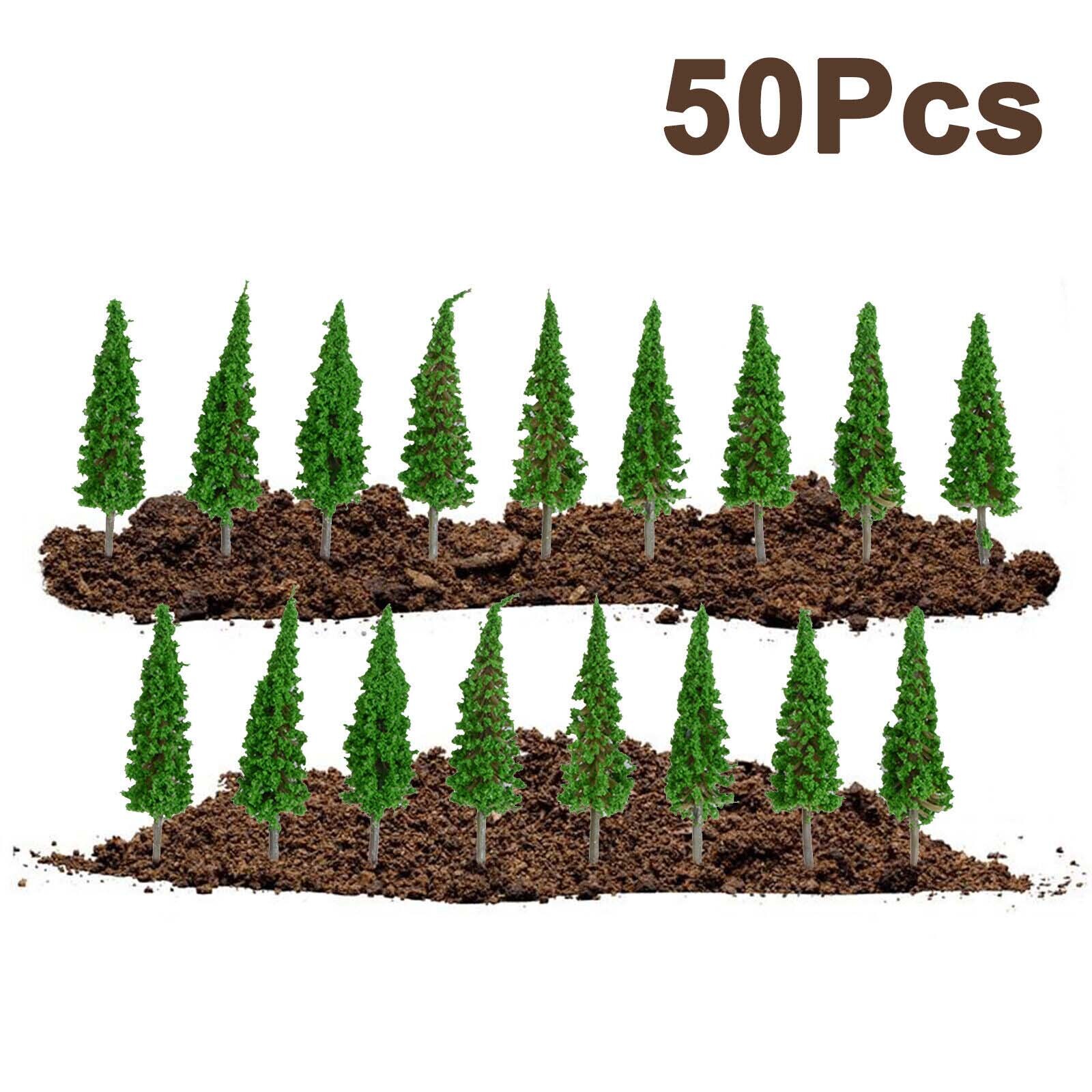 50Pcs HO scale Mini Model Trees Train Railroad Diorama Wargame Park ...