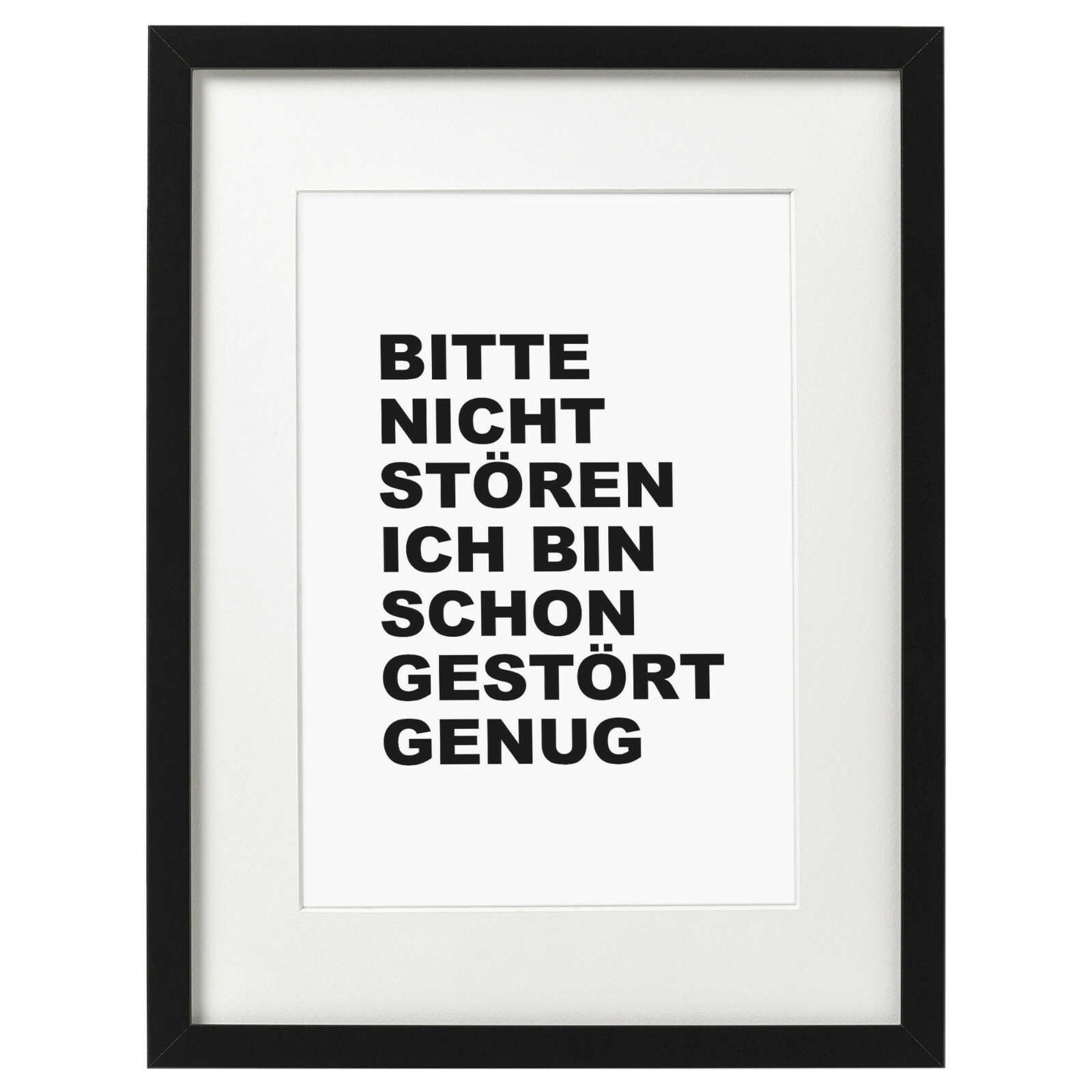 Bitte nicht stören Wandbild Kunstdruck A4 Bild im Rahmen black mit ...