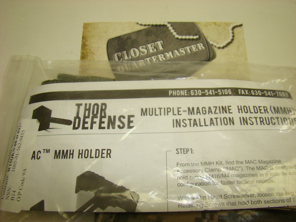 Thor Defense Multiple Mag Holder Close Quarters Battle Kit CQB NIP x2 ...