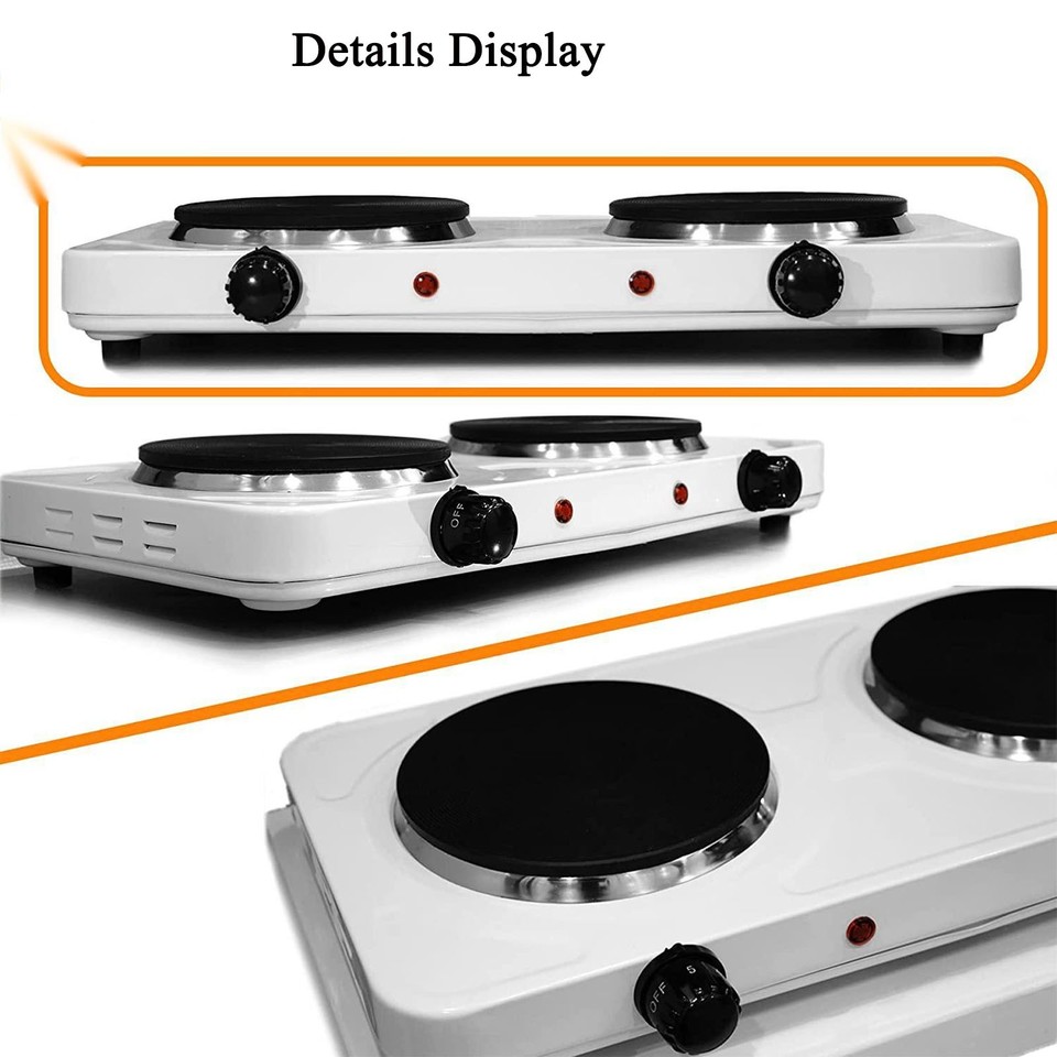 Portable Electric Double Burner Hot Plate Kitchen Cooktop Cooking Stove ...