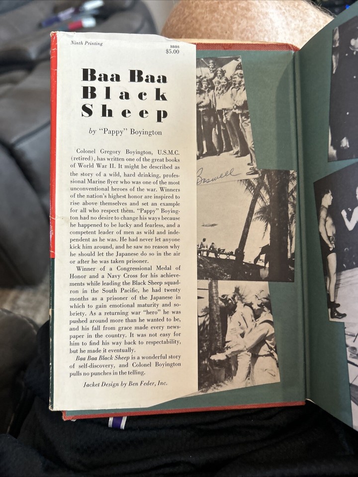 Baa Baa Black Sheep signed MOH Ace Pappy Boyington-28 Kills UNINSCRIBED ...